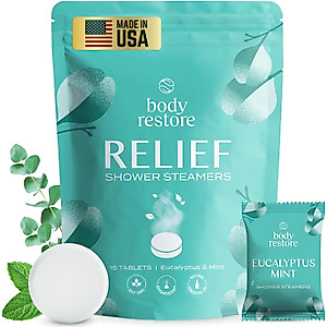 Body Restore Shower Steamers Aromatherapy (15 Packs x 2) - Gifts for Mom, Gifts for Women & Men, Shower Bath Bombs, Eucalyptus, Citrus Grove Essential Oils, Stress Relief