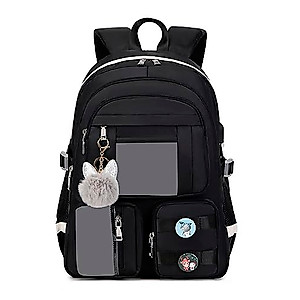 Joymoze Women Stylish Backpack Set Girl Laptop Backpack Casual Daypack Black