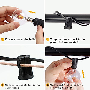 Genixgreen 1W G40 LED Light Bulb 25ft String Light 2700K, E12 Socket Outdoor Replacement Light Bulbs for Cafe Bistro Backyard Garden Indoor Outside Patio, Pack of 25