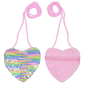 ZGMYC (Pack of 2, Little Girls Glitter Reversible Sequins Crossbody Purse Mini Shoulder Bag Satchel