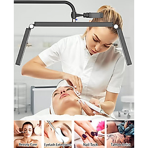 MYSWEETY Lash Light for Eyelash Extensions, 36'' Foldable Half Moon Light Lamp, LED Eyelash Floor Lamp, Estheticians Light with Phone Holder, Lash Light for Eyelash Tech, Tattoo, Makeup, Nails