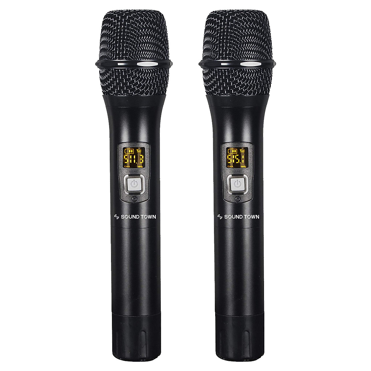 Sound Town 200-Channel Professional UHF Wireless Microphone System with 2 Handheld Microphones, for Church, Business Meeting, Outdoor Wedding and Karaoke