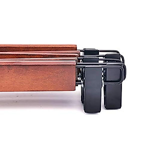 Esbuy Wooden Pants Hangers Finish with Metal Clips Natural Wood Hanger for Skirts Slacks,One Pack of 5 (Walnut)