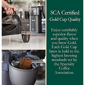 Café Specialty Drip Coffee Maker, 10-Cup Glass Carafe, WiFi Connected Smart Voice-to-Brew, Includes Reusable Filter Basket & Grounds Scooper, Barista-Quality Brew, SCA Certified, Matte Black