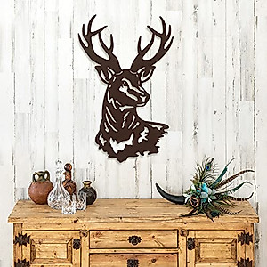 Hokfirm Deer Wall Decor Deer Silhouette Wall Decor Metal Deer Wall Art Indoor and outdoor Wall Decor