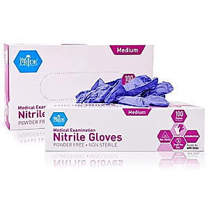 MedPride Powder-Free Nitrile Exam Gloves, Large, Large (Pack of 100)