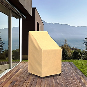 Budge All-Seasons Patio Stack of Chairs Cover / Barstool Cover (Tan)