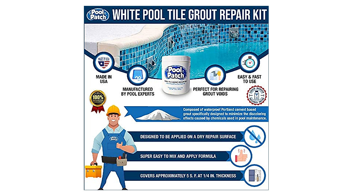 Pool Patch White Grout Repair Kit - Fast & Easy Fixes