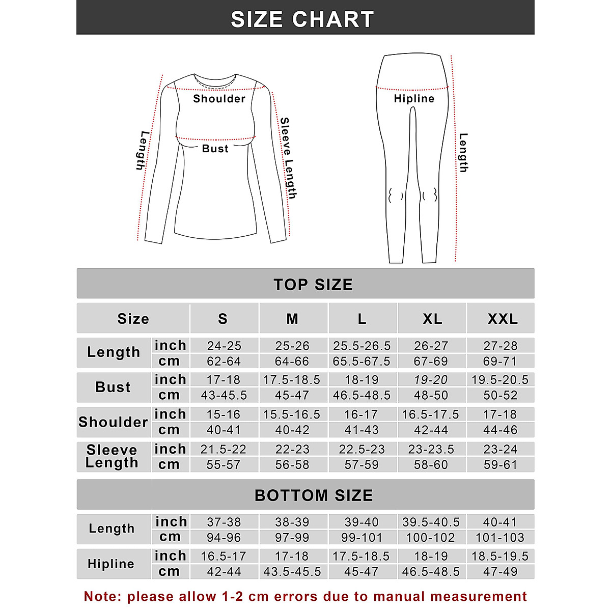 URATOT 2 Sets Women’s Thermal Underwear Set Fleece Lined Thermal Underwear Soft Long Johns Top Bottom Set for Women Cold Winter Black, White