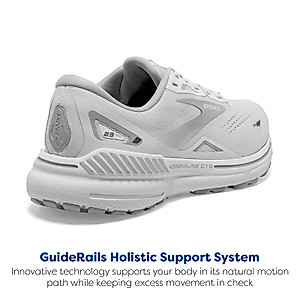 Brooks Women’s Adrenaline GTS 23 Supportive Running Shoe - White/Oyster/Silver - 9 Medium