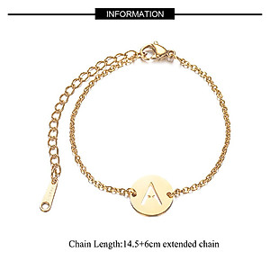 MODAGIRL Initial Bracelet Gold Jewelry for Women Dainty Personalized Letter Charm Chin Bracelet for Teen Girls Special Gifts (C)