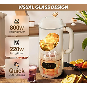 SAKER Automatic Nut Milk Maker,35oz Homemade Almond, Oat, Soy, Plant-Based Milk and Dairy Free Beverages, Almond Milk Maker with Delay Start/Keep Warm/Boil Water, Soy Milk Maker