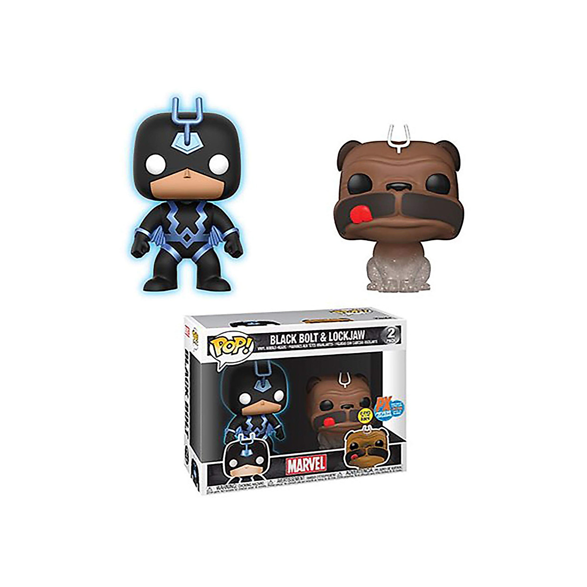 Funko San Diego Comic-Con 2018 Pop! Marvel Teleporting Lockjaw & Black Bolt Vinyl Figure Two Pack