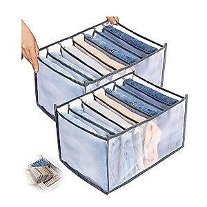 TEENSY GALLEY 2PCS Wardrobe Clothes Organizer - Clothing Storage, Clothes Organizer for Closet, Clothes Organizer, Jean Organizer, Closet Drawer Organizer, Sweater Organizer, Pants Organizer (Nylon)