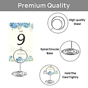 FGY 20PCS Table Number Holders, 2 Inch Place Card Holders, Mini Table Number Stands, Picture Memo Photo Holders for Table, Table Sign Holders for Centerpieces Wedding Party Graduation Reception,Silver