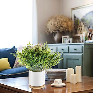 LXAFGP 8 Bundles Artificial Lavender Flowers Outdoor Fake Plants UV Resistant Plants Faux Plastic Plants for Outdoor Indoor Home Window Garden Wedding Porch Box Hanging Plants Decor (Green)