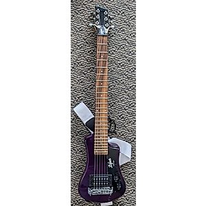 Hofner 6 String Shorty Electric Travel Guitar-Purple w/Gig Bag, Right Handed, (HCT-SH-PU-O)