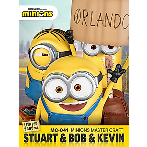 Beast Kingdom Minions: Stuart, Bob, and Kevin MC-041 Master Craft Statue, Multicolor