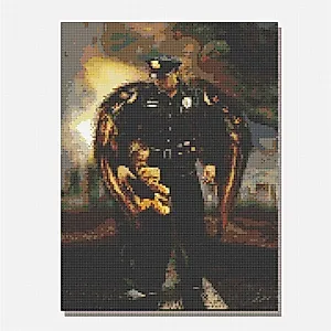 Tangbr DIY 5D Diamond Painting by Number Kits,diamond painting kits for adults beginner for Decoration Angel Police and Flag 11.8x15.7in 1 Pack