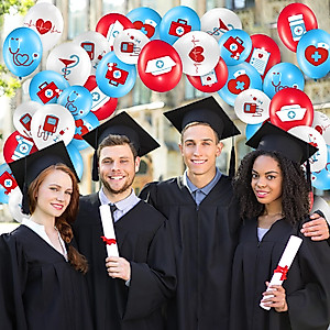 Suilung 50 Pcs Nurse Balloons 12 Inch Doctor Medical Balloons Nurse Party Decorations Nurse Appreciation Gift for Nurse BSN RN Hospital Themed Graduation Birthday Retirement Christmas Party Supplies