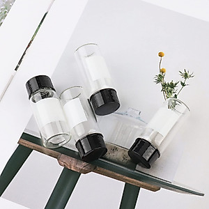 Newzoll 45Pcs 10ml Small Empty Glass Vials, Clear Liquid Sample Glass Bottles Jars, Mini Glass Thread Cap Bottles with Write-on Spot and 10 Funnels