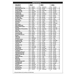 House of Doolittle 2024 Daily And Monthly 24-7 Planner Calendar, Black Cover, 7 x 10 Inches, January - December (HOD289632-24)