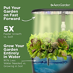 AeroGarden Bounty Basic - Indoor Garden with LED Grow Light, Black