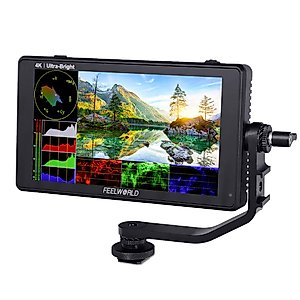 FEELWORLD LUT6 6 Inch 2600nits HDR 3D LUT Touch Screen DSLR Camera Field Monitor with Waveform VectorScope Histogram 4K HDMI Input Output 1920X1080