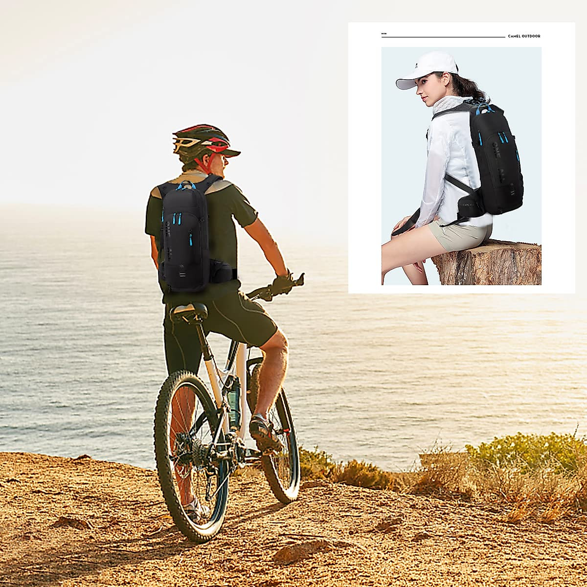 LOCAL LION Cycling Backpack, 6/12L Bike Backpacks, Running Backpack Breathable Lightweight for Travelling Hiking Biking