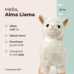 Bearington Alma Plush Stuffed Animal Llama, 10 inches