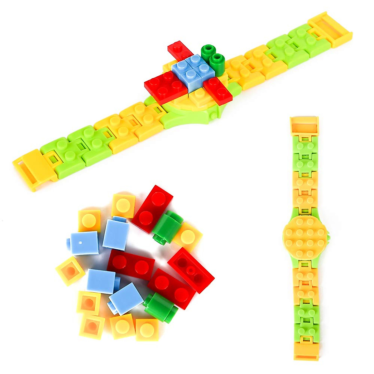 PROLOSO Building Blocks Bricks Glasses Watch Bow Tie DIY Toys Kids Birthday Gifts Party Favors Pack of 6