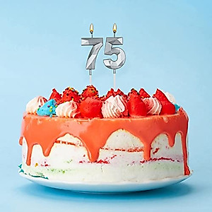 30th Birthday Candles for Cake, Silver Number 30 3D Diamond Shaped Candle Birthday Decorations Party Supplies for Women or Men