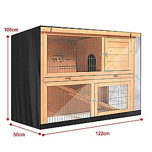 SEIWEI Universal Double Hutch Cover, Moisture Resistant Rabbit Hutch Cover for Dustproof Hutch Cover for Rabbits, Cats, Hamster, Kitten, Pets for The Winter