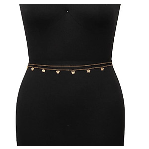 Waist Chain for Women Summer Layered Body Chains Sexy Bikini Belly Beads Beach Chains (gold 4)