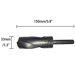 XMHF 33mm High Speed Steel 1/2" Reduced Shank Drill Bit Black Oxide Finish