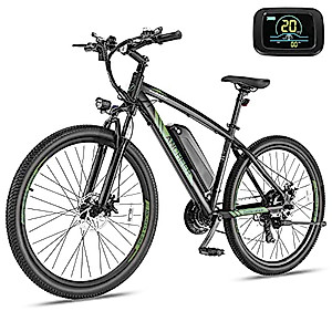 ANCHEER 500W Electric Bike for Adults 27.5'' Electric Mountain Bike/Ebike for Adults, 3 Hours Fast Charge, 50 Miles Class 2 Ebike with 48v 10.4Ah Removable Battery, Color LCD Display, 21 Speed Gears