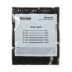 Dunlop DHCN1048 Heavy Core Guitar Strings, Heavy, .010–.048, 6 Strings/Set