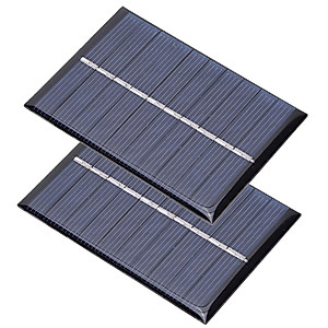 Solar Panel, 2Pcs 0.6W 5V Polysilicon Solar Panel Charging Power Board Charger for Small Power Appliances, Excellent Transmission 80x55mm