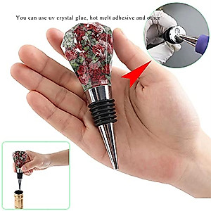 JOFAVIU 10 Pcs Resin Wine Bottle Stoppers Molds Set, Wine Stopper Silicone Molds for Epoxy Resin, Stopper Epoxy Resin Silicone Molds Set Kits (5 Molds with 5 Stoppers)