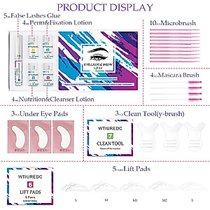 Omysda Lash Lift and Brow Lamination Kit, 2 in 1 Professional Eyebrow Lamination and Lash Perm Kit for Salon and DIY Home Use, 6-8 Weeks Long Lasting