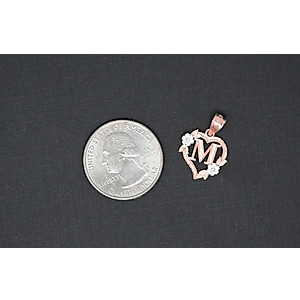 CaliRoseJewelry 14k Beautiful Two-Tone Initial Heart Pendant for Women in Rose and White Gold - Letter S