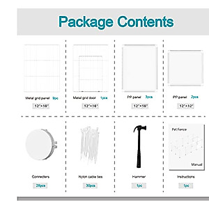 HOMIDEC Pet Playpen,Small Animals Cage DIY Wire Yard Fence with Door for Indoor/Outdoor Use,Portable for Puppies,Kitties,Bunny,Turtle 48" x 24" x 16"