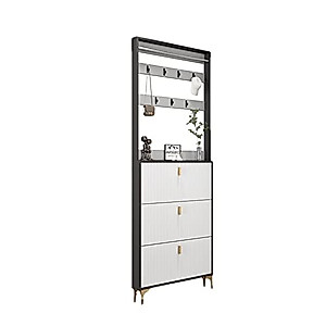 Freestanding Shoe Rack Locker Household Shoe Cabinet Ultra-Thin Dump Cabinet Creative Cloakroom Porch Shoe Cabinet Multi-Layer Storage Shoe Cabinet Multifunctional Locker (Size : 60 * 17 * 210cm)