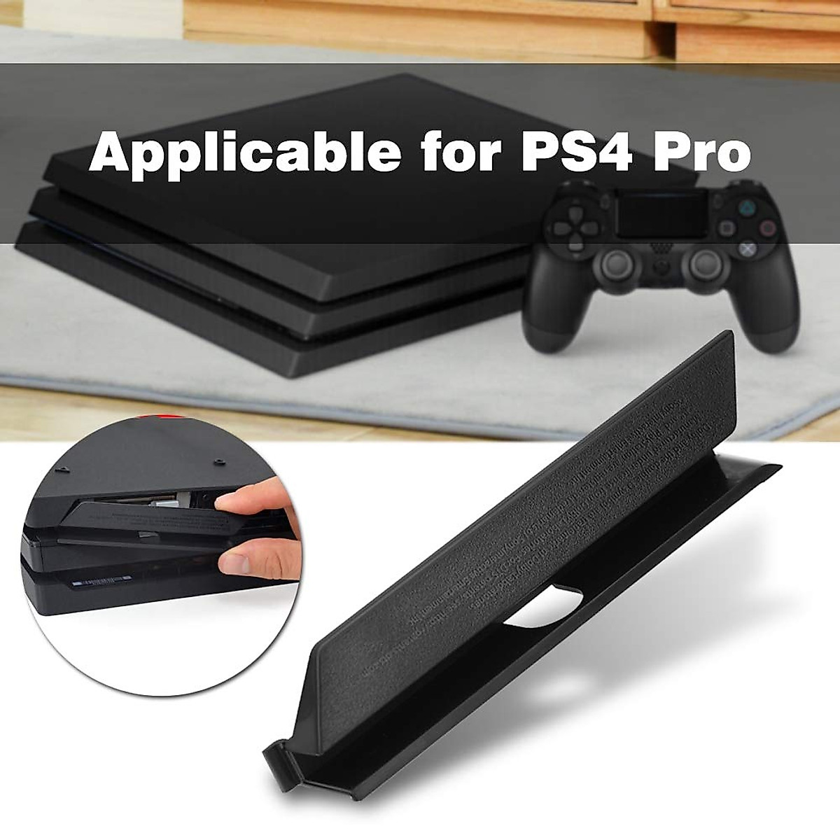 PUSOKEI HDD Hard Drive Slot Cover for PS4 Pro Black Plastic HDD Hard Drive Slot Cover Door Flap for PS4 Pro Console Housing Case Cover