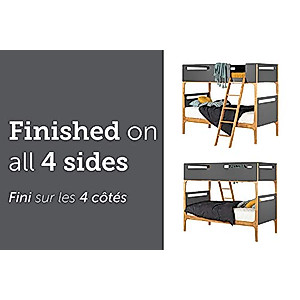 South Shore Bebble Bunk Bed, Twin, Charcoal Gray and Exotic Wood