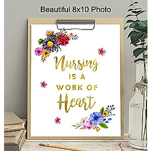 Nurse Wall Art Decor Poster - Appreciation Gift for Registered Nurse Practitioner, RN, Physician Assistant, PA, LPN, LVN, RNA, CNA - Medical Decoration for Hospital, Doctor Office - 8x10 UNFRAMED