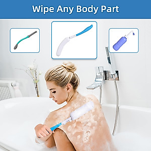 Toilet Aids Set for Wiping - Long Handle Butt Wiper for People Overweight, Elderly and Disabled, Bottom Buddy Wiping Aid for Bathroom ( 4PCS Personal Hygiene Kit )