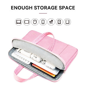 Ferkurn Laptop Bag Case Women Men Computer Sleeve with Shoulder Compatible with HP Envy Pavilion/Inspiron/Thinkpad/Vivobook/MSI/Surface,Waterproof Briefcase with Handle, Pink, 17 17.3 Inch