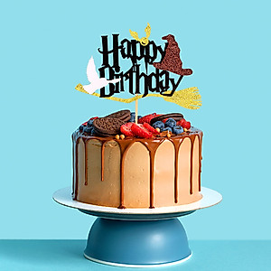 ZpiLkes Magical Wizard Inspired Cake Topper Magic Wizard Inspired Happy Birthday Party Cake Decoration Supplies for Birthday Party Decor Boy Girl Gifts
