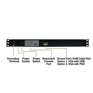 IOGEAR RBA1025 1-Port Integrated KVM Console with 17 Inch TFT LCD Active Matrix Monitor, Keyboard and Touchpad, GCL1800, Black
